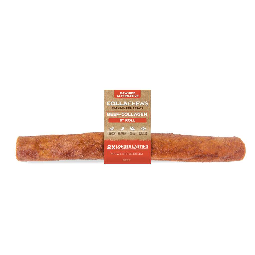 CollaChews 9" Collagen Roll Beef Flavor - 20 Piece PDQ – Gralen Company