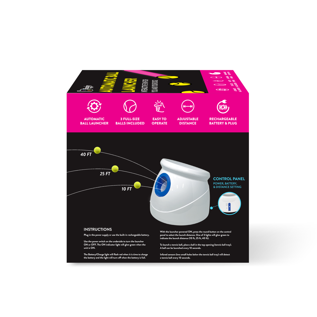 Spunky Pup Automatic Tennis Ball Launcher (w/3 Tennis Balls) – Gralen ...