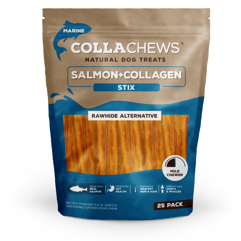CollaChews 5" Salmon & Collagen Stix - 25 Pack Bag – Gralen Company