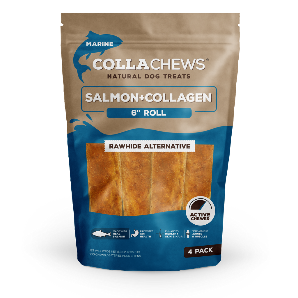 CollaChews 6" Salmon & Collagen Rolls - 4 Pack Bag – Gralen Company