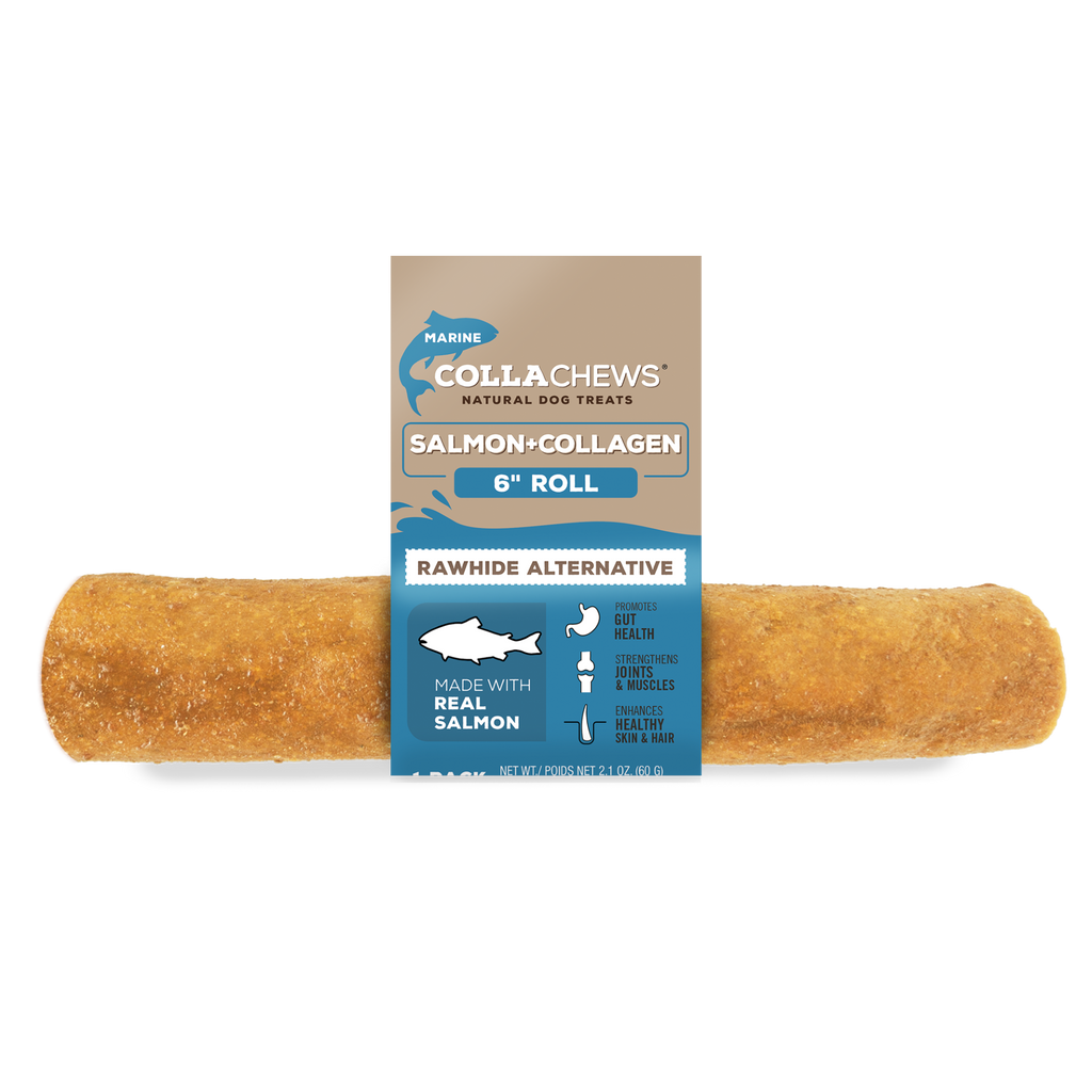 CollaChews 6" Collagen Roll Salmon Flavor - 30 Piece PDQ – Gralen Company