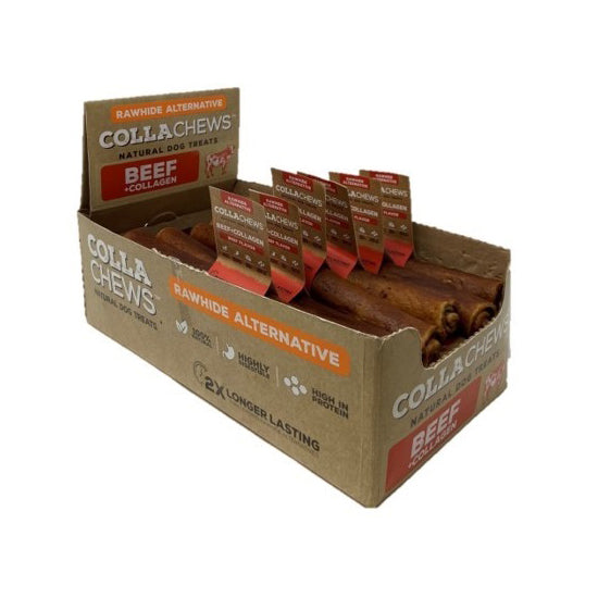 CollaChews 9" Collagen Roll Beef Flavor - 20 Piece PDQ – Gralen Company