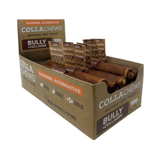 CollaChews 9" Collagen Roll Bully Flavor - 20 Piece PDQ – Gralen Company