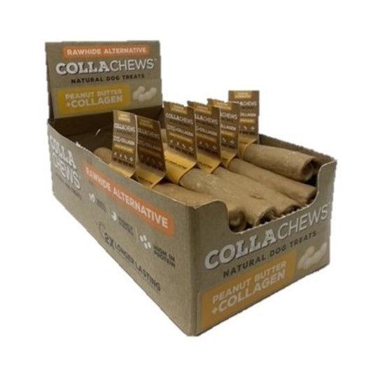 CollaChews 9" Collagen Roll Peanut Butter Flavor - 20 Piece PDQ ...