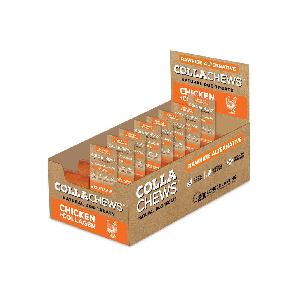 CollaChews 6" Collagen Roll Chicken Flavor - 30 Piece PDQ – Gralen Company